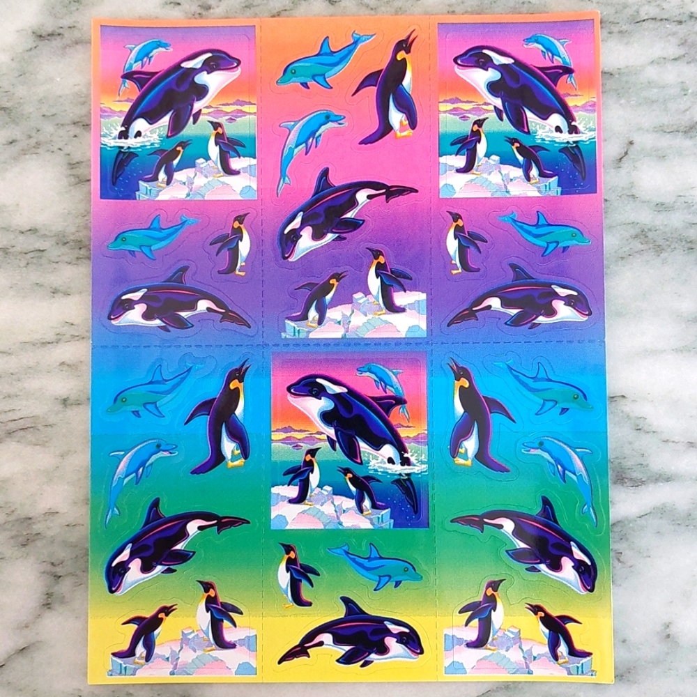 Vintage Lisa Frank Sticker Sheet Max Splash S269 - Gem